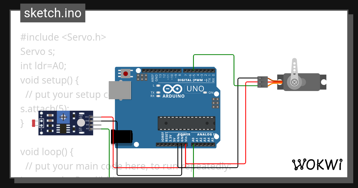 Ldr With Serovo Moter Wokwi Esp32 Stm32 Arduino Simulator 7158