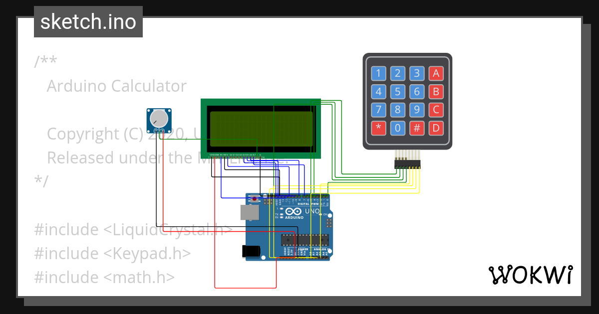CALCULATOR - Wokwi ESP32, STM32, Arduino Simulator