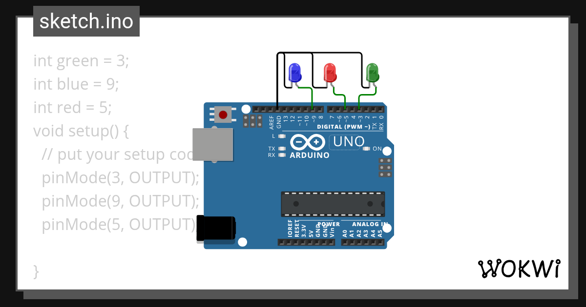 Multiple Led Wokwi Esp32 Stm32 Arduino Simulator