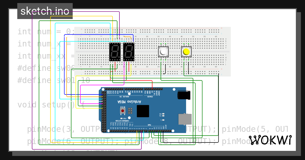 นับเลข2ปุ่ม Wokwi Esp32 Stm32 Arduino Simulator
