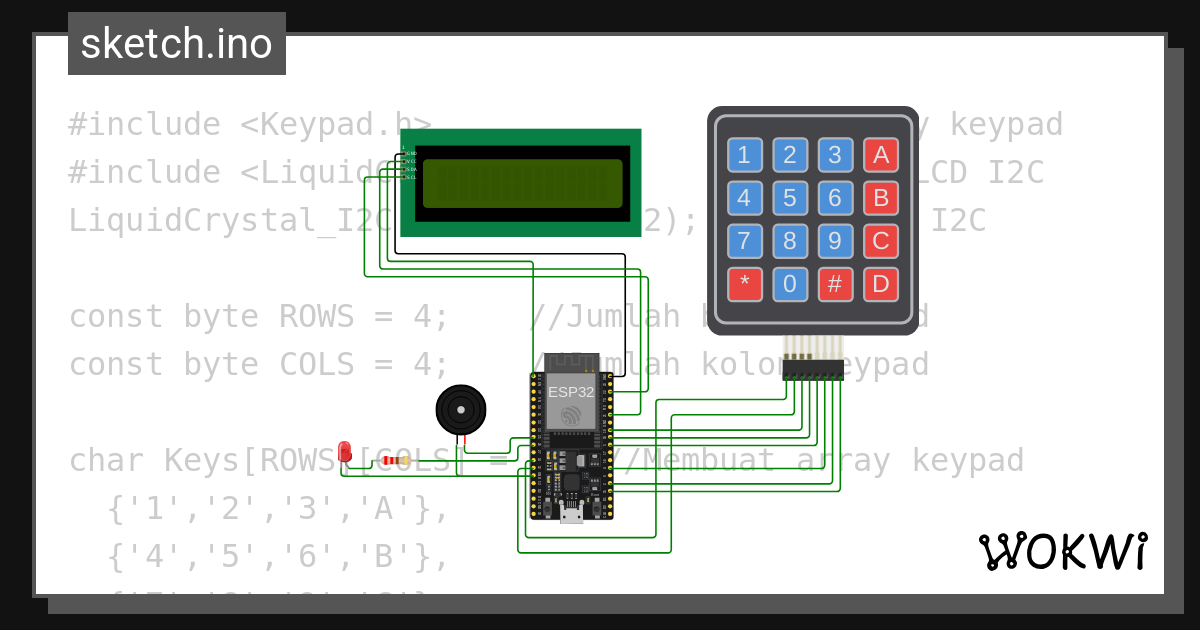 Keypadbaserledlcd Caesarridho Wokwi Esp32 Stm32 Arduino Simulator