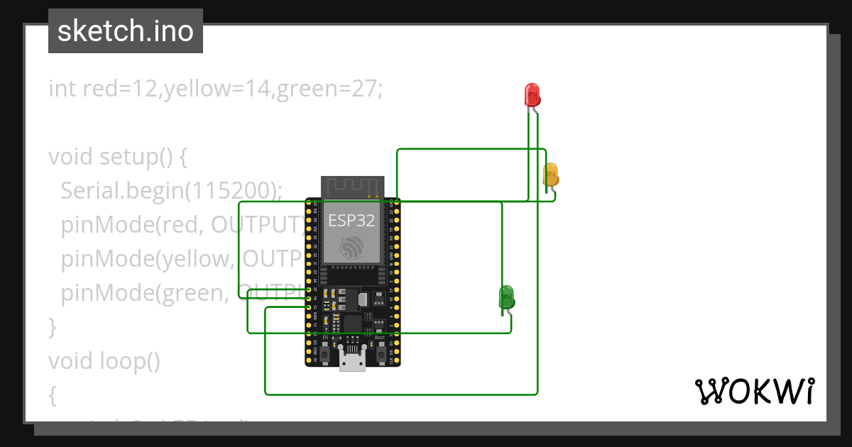 traffic light - Wokwi ESP32, STM32, Arduino Simulator