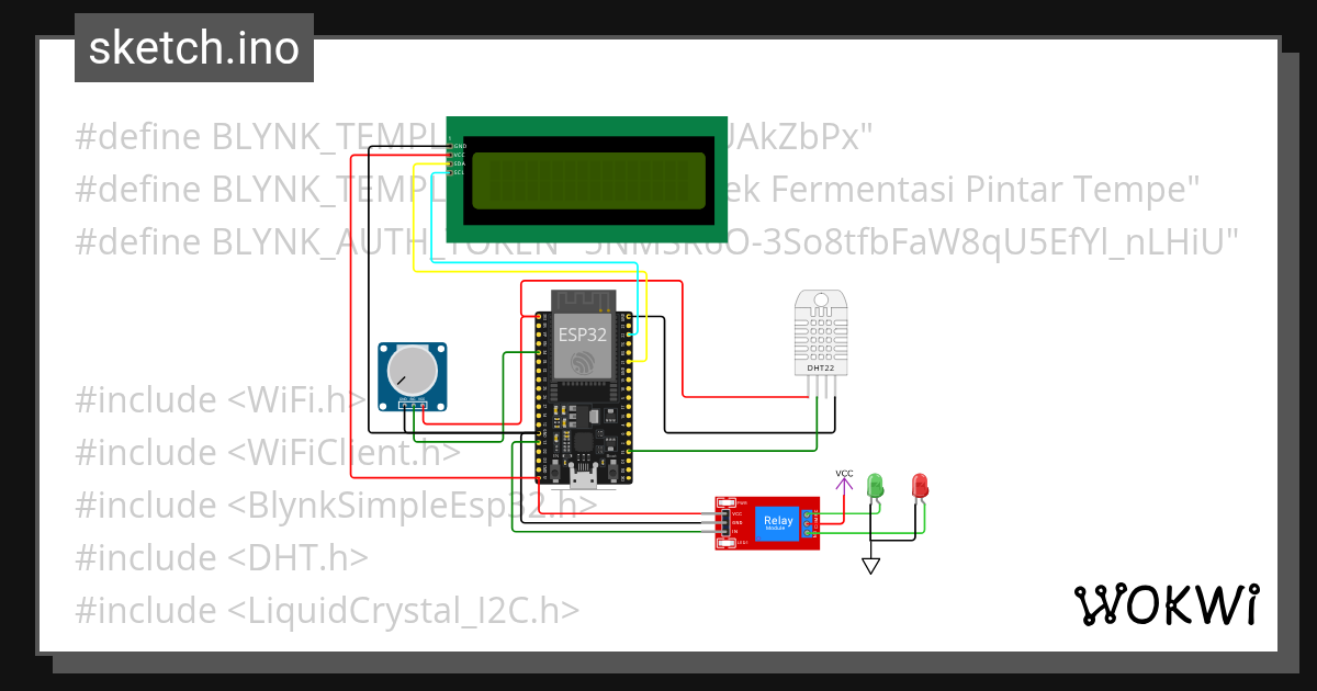 Proyek Fermentasi Pintar Tempe - Wokwi ESP32, STM32, Arduino Simulator