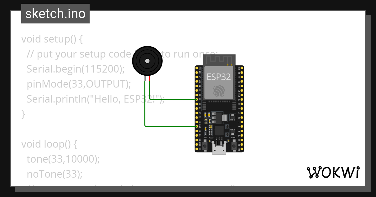 buzzer - Wokwi ESP32, STM32, Arduino Simulator