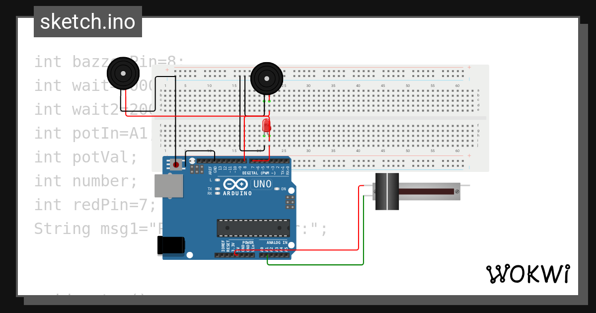 Controlling A Bazzer With Apotential Meter Wokwi Esp32 Stm32 Arduino Simulator