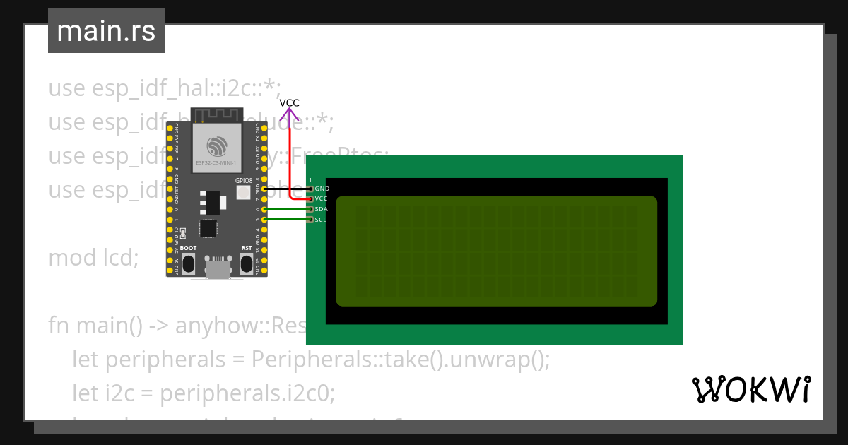 Rust Esp32 I2c Lcd Copy Wokwi Esp32 Stm32 Arduino Simulator