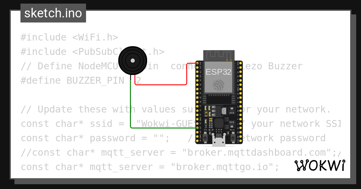 Active Buzzer And Mqtt Wokwi Esp32 Stm32 Arduino Simulator