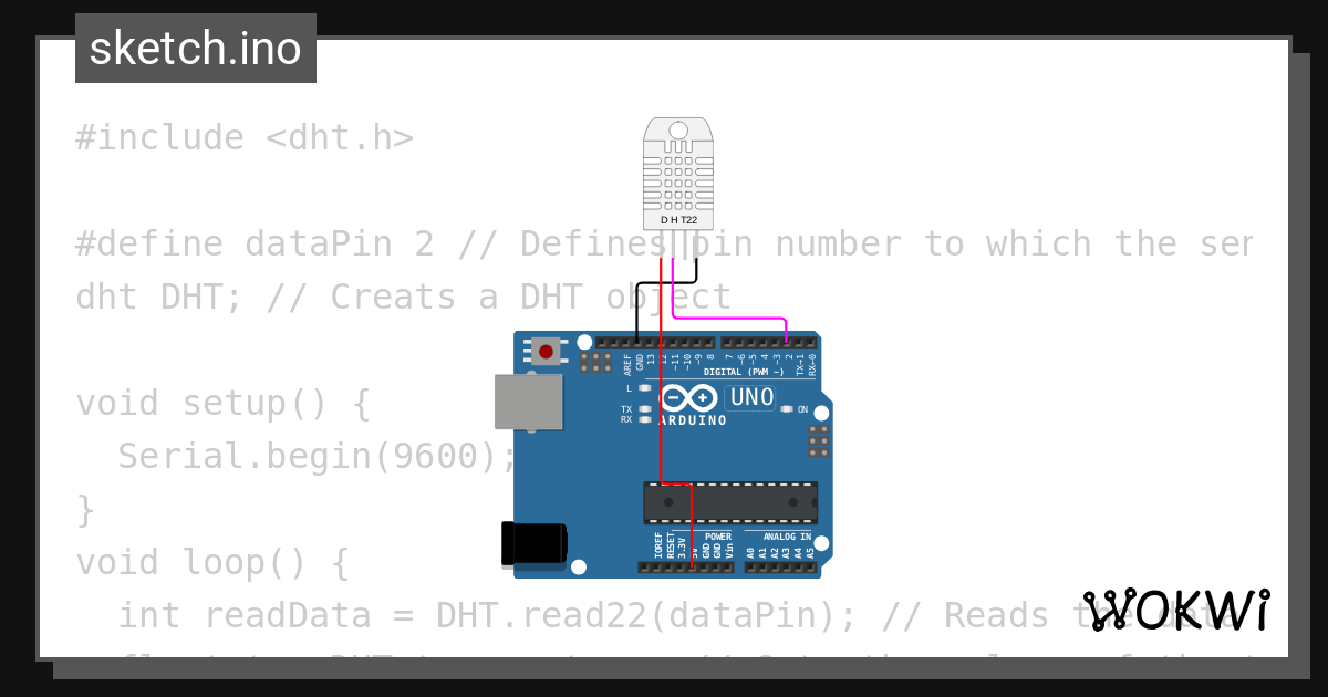 Dht22 Or Dht11 With Serial Monitor Wokwi Esp32 Stm32 Arduino Simulator 8021