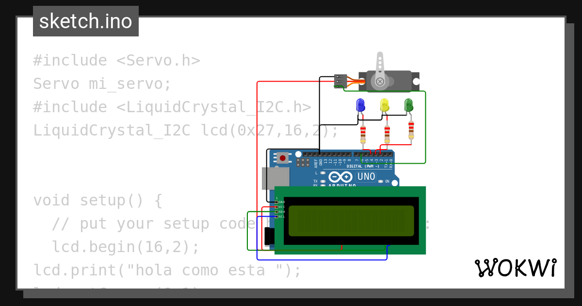 Servo Con Lcd Con Led Wokwi Esp32 Stm32 Arduino Simulator 8348
