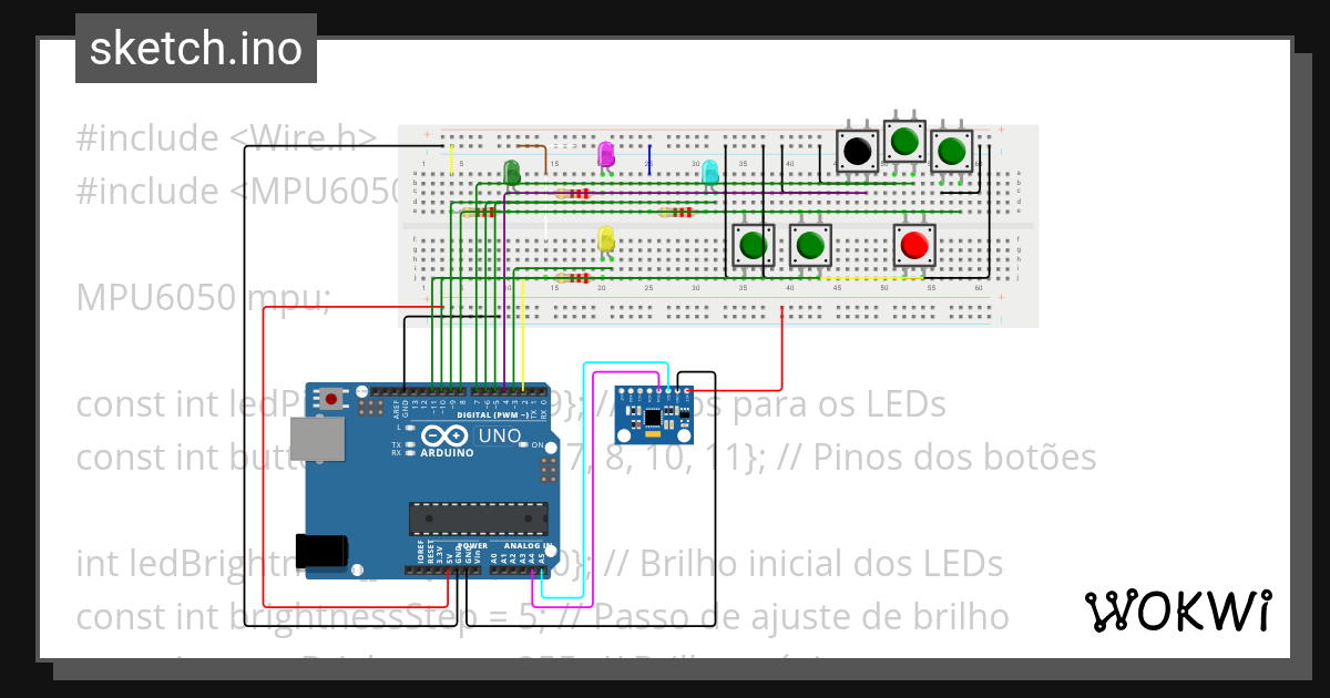 Projeto - funcionamento de drone. - Wokwi ESP32, STM32, Arduino Simulator