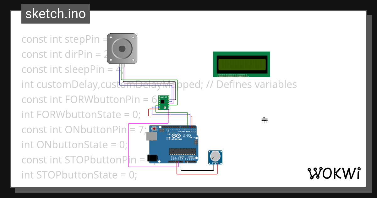 step motor setup base - Wokwi ESP32, STM32, Arduino Simulator
