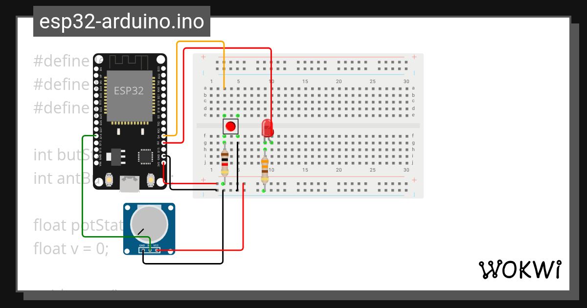 3º Exercicio - uso do potenciometro no esp32 - Wokwi ESP32, STM32, Arduino Simulator