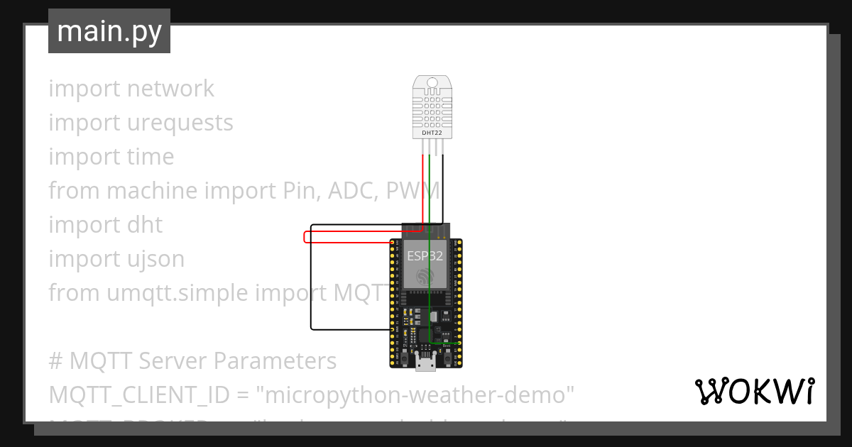 MicroPython MQTT Weather Logger (ESP32) Copy - Wokwi ESP32, STM32, Arduino Simulator