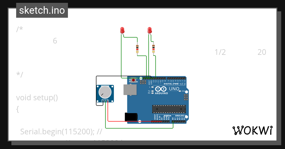 ใบงานที่6 เเอนนะล็อกอินพุท Wokwi Esp32 Stm32 Arduino Simulator 8946