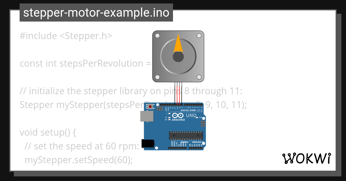stepper-motor-example.ino - Wokwi ESP32, STM32, Arduino Simulator
