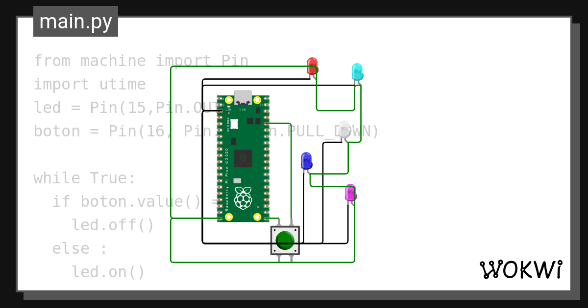 Serie Varios Leds Prendidos Wokwi Esp32 Stm32 Arduino Simulator