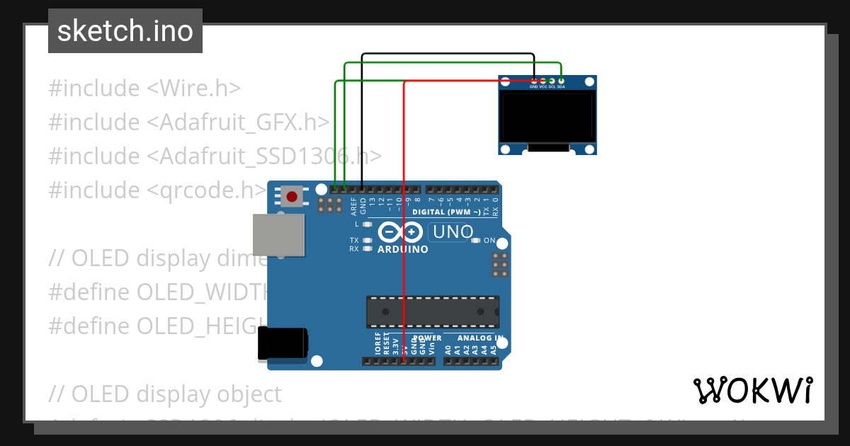 qr oled - Wokwi ESP32, STM32, Arduino Simulator