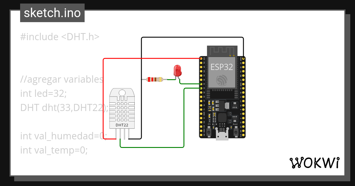SensorDHT - Wokwi ESP32, STM32, Arduino Simulator