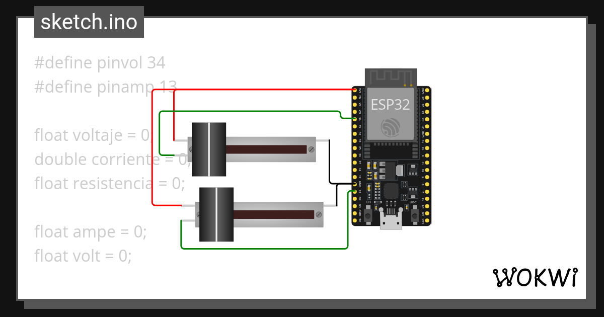 Óhmetro digital - Wokwi ESP32, STM32, Arduino Simulator