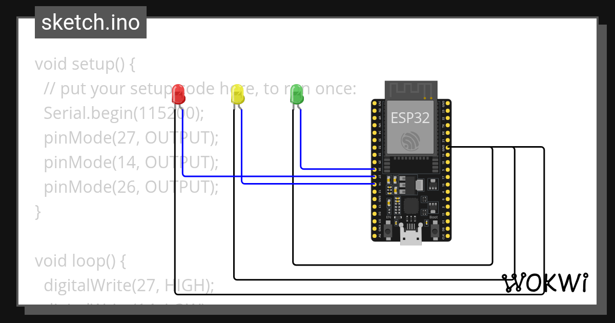TRAFFIC LIGHT DAY1 - Wokwi ESP32, STM32, Arduino Simulator TRAFFIC LIGHT DAY1 - Wokwi ESP32, STM32, Arduino Simulator