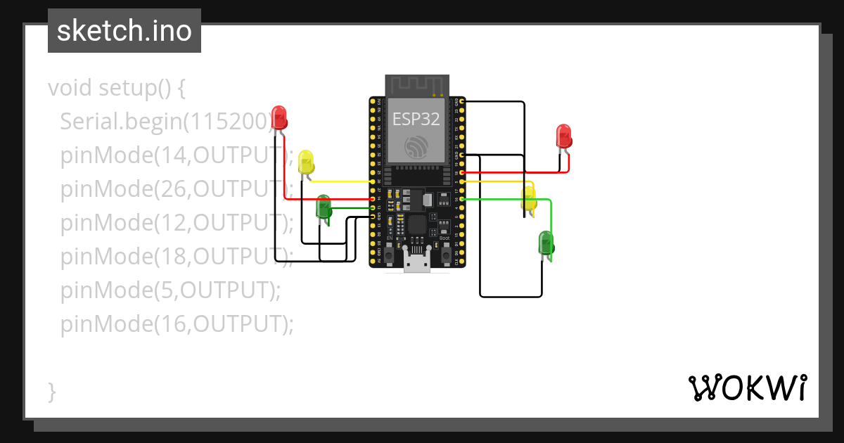 geetha(many lights project) - Wokwi ESP32, STM32, Arduino Simulator