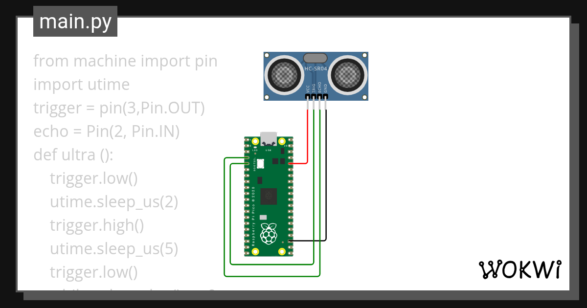 distance sensor - Wokwi ESP32, STM32, Arduino Simulator