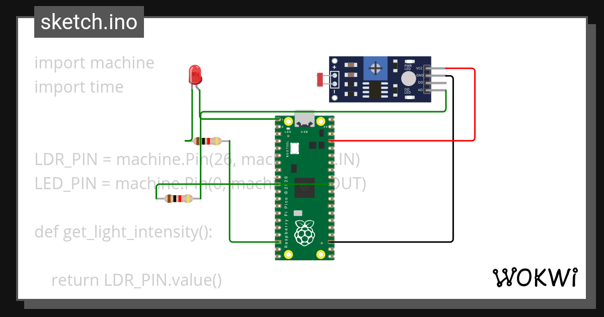 LDR - Wokwi ESP32, STM32, Arduino Simulator