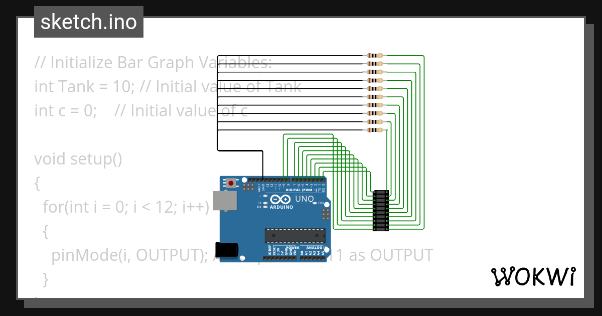 Bar Graph Tank - Wokwi ESP32, STM32, Arduino Simulator