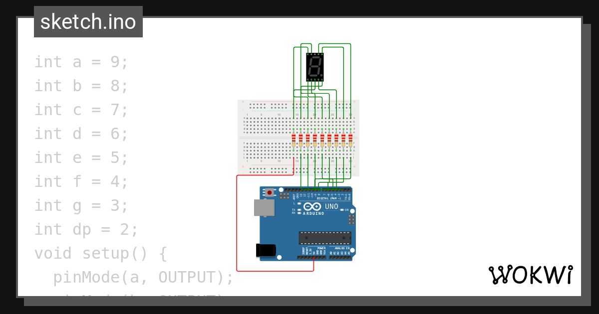 ใบงานที่ 2 แสดงตัวอักษร A F บน 7 Segment 1 หลัก Wokwi Esp32 Stm32 Arduino Simulator 4315