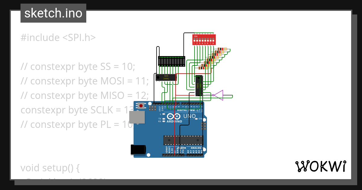 tes spi shift register - Wokwi ESP32, STM32, Arduino Simulator tes spi shift register - Wokwi ESP32, STM32, Arduino Simulator