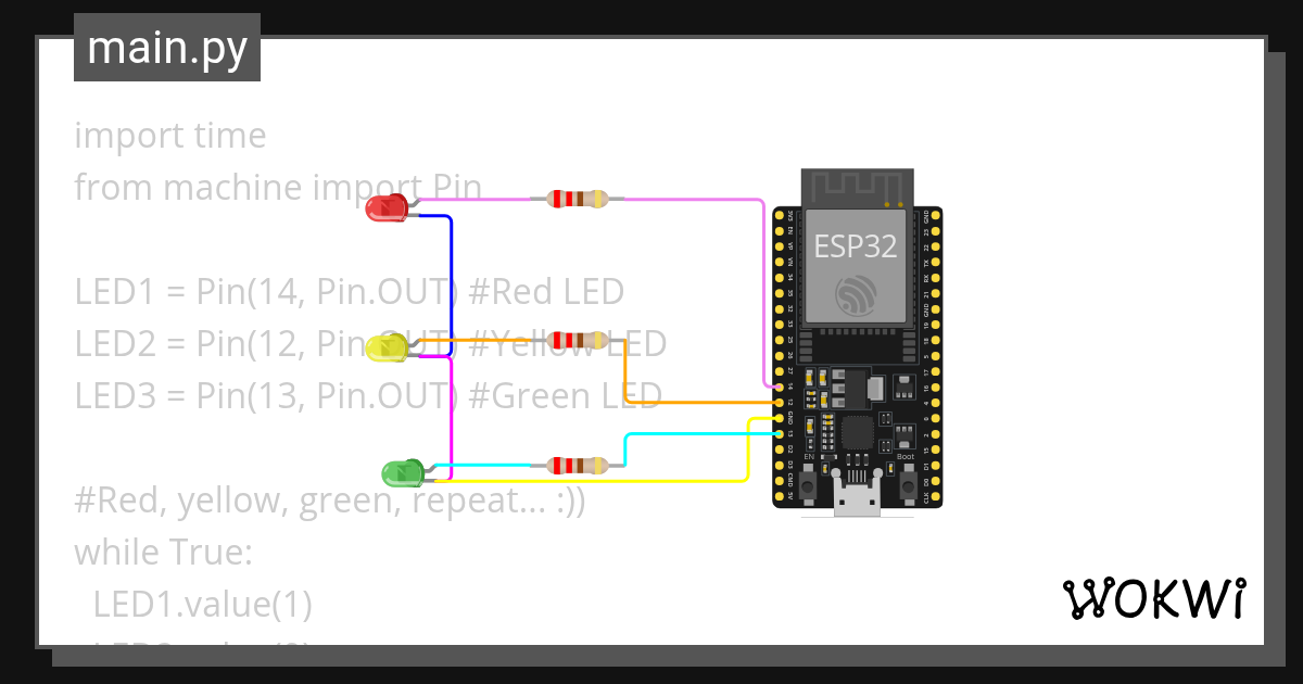 LED1 - Wokwi ESP32, STM32, Arduino Simulator