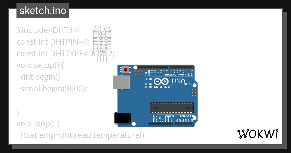 DHT22.ds - Wokwi ESP32, STM32, Arduino Simulator