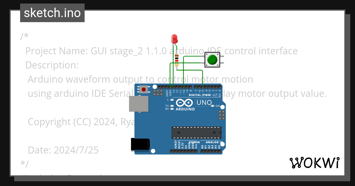 arduino_waveform_output Stage_2 1.1.0 - Wokwi ESP32, STM32, Arduino Simulator