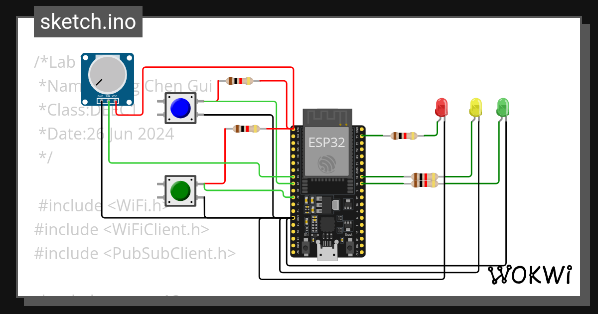 LAB Trial Test Part D - Wokwi ESP32, STM32, Arduino Simulator