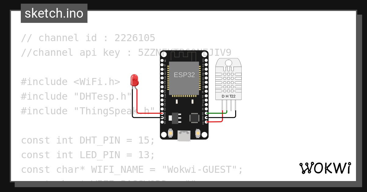 Esp32 Dht22 Thingspeak Copy Wokwi Esp32 Stm32 Arduino Simulator