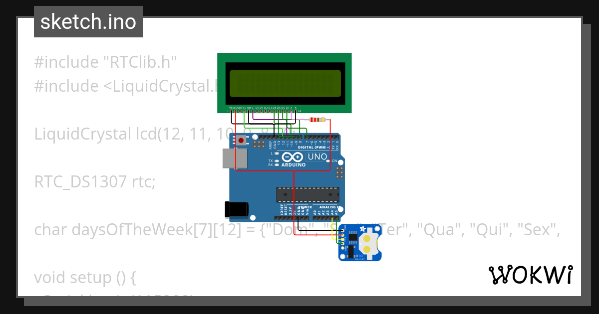 Data Com Rtc E Lcd Wokwi Esp32 Stm32 Arduino Simulator