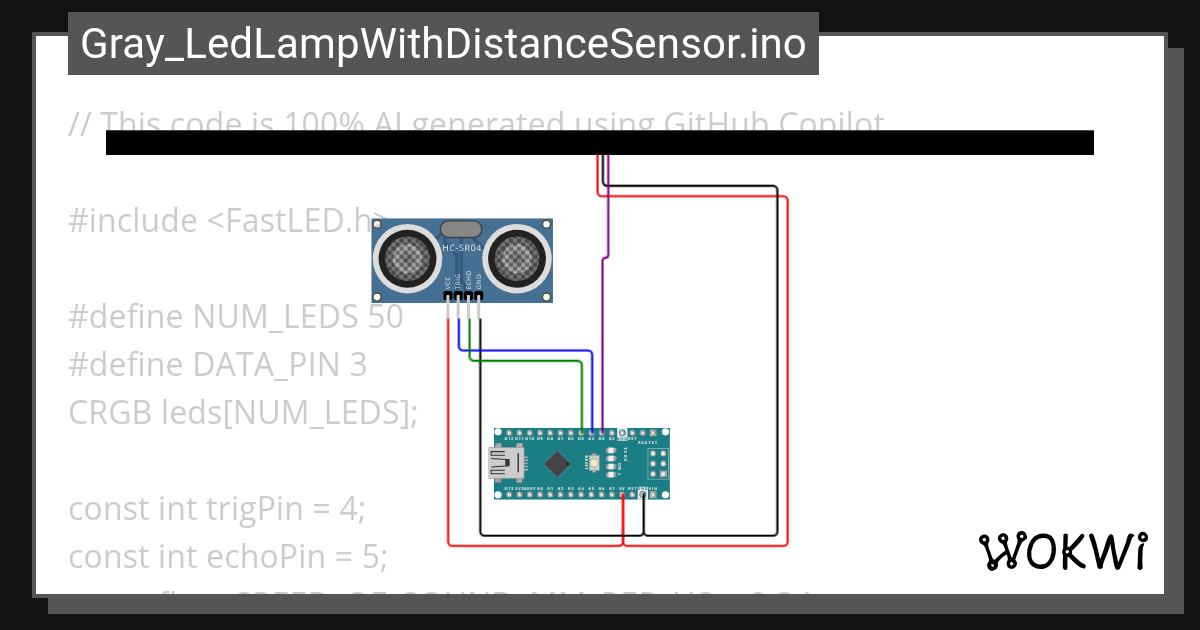 Gray_LedLampWithDistanceSensor - Wokwi ESP32, STM32, Arduino Simulator