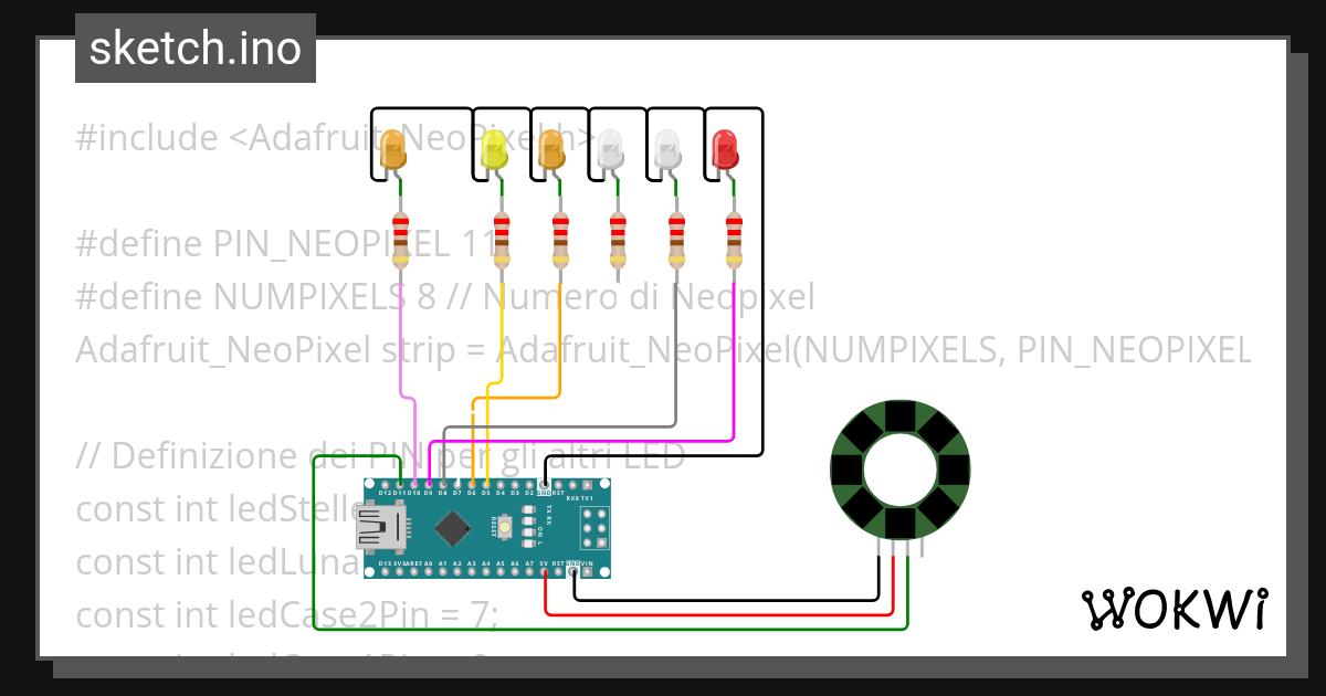 Presepe Led Neopixel - Wokwi ESP32, STM32, Arduino Simulator