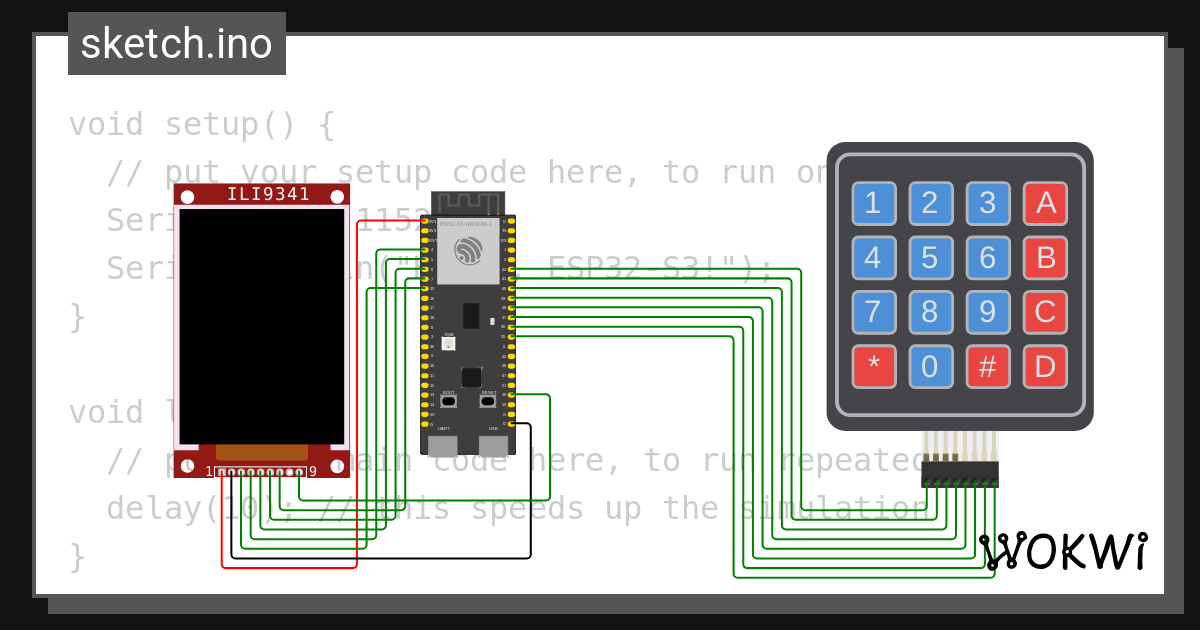 Ili9341 Matrix Keypad Wokwi Esp32 Stm32 Arduino Simulator 6900