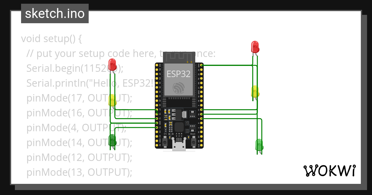 stop ready go led - Wokwi ESP32, STM32, Arduino Simulator