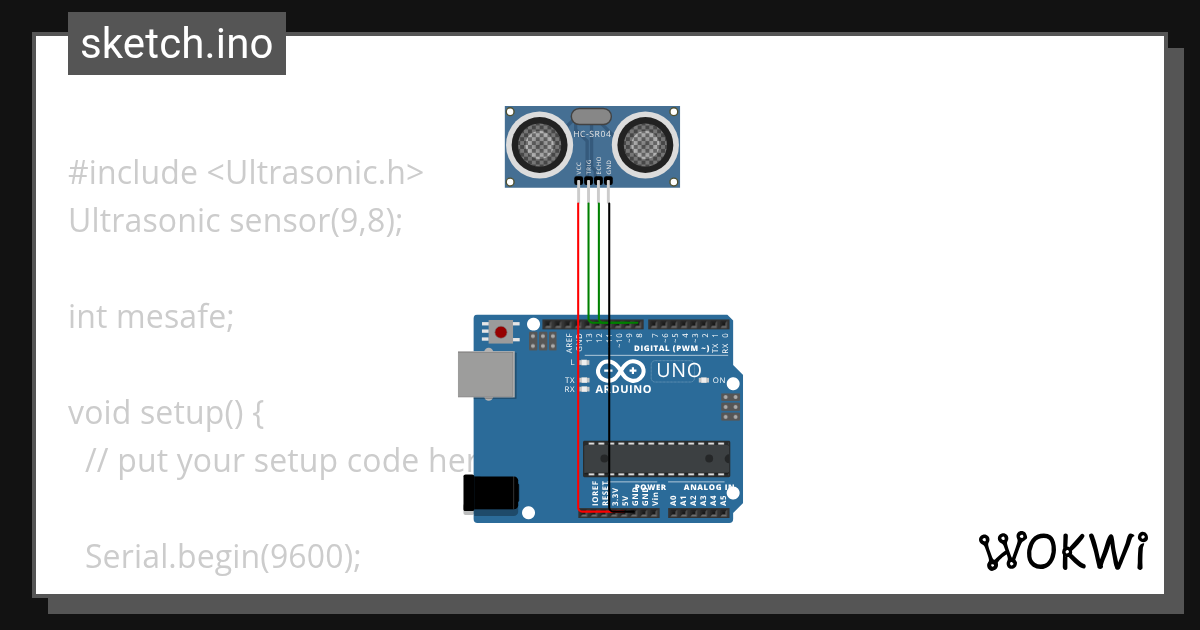 Distance Sensor Wokwi Esp32 Stm32 Arduino Simulator 1423