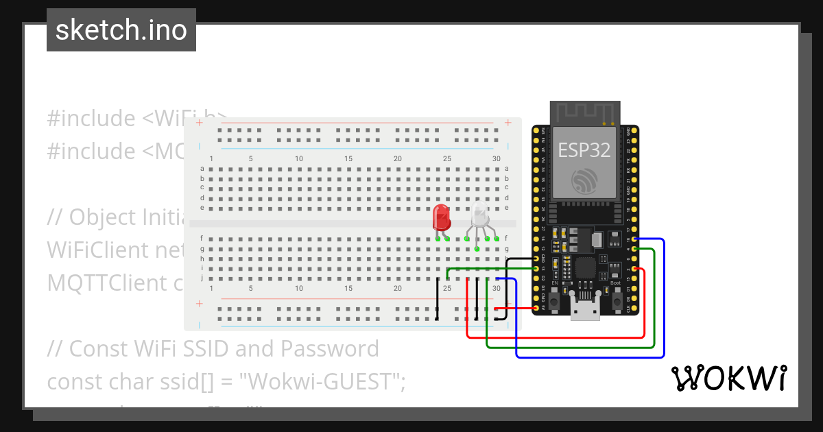 Kontrol LED Dengan MQTT - Wokwi ESP32, STM32, Arduino Simulator
