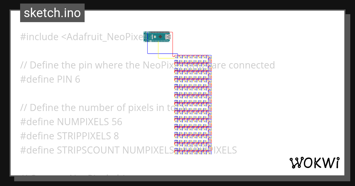 Neopixel example - Wokwi ESP32, STM32, Arduino Simulator