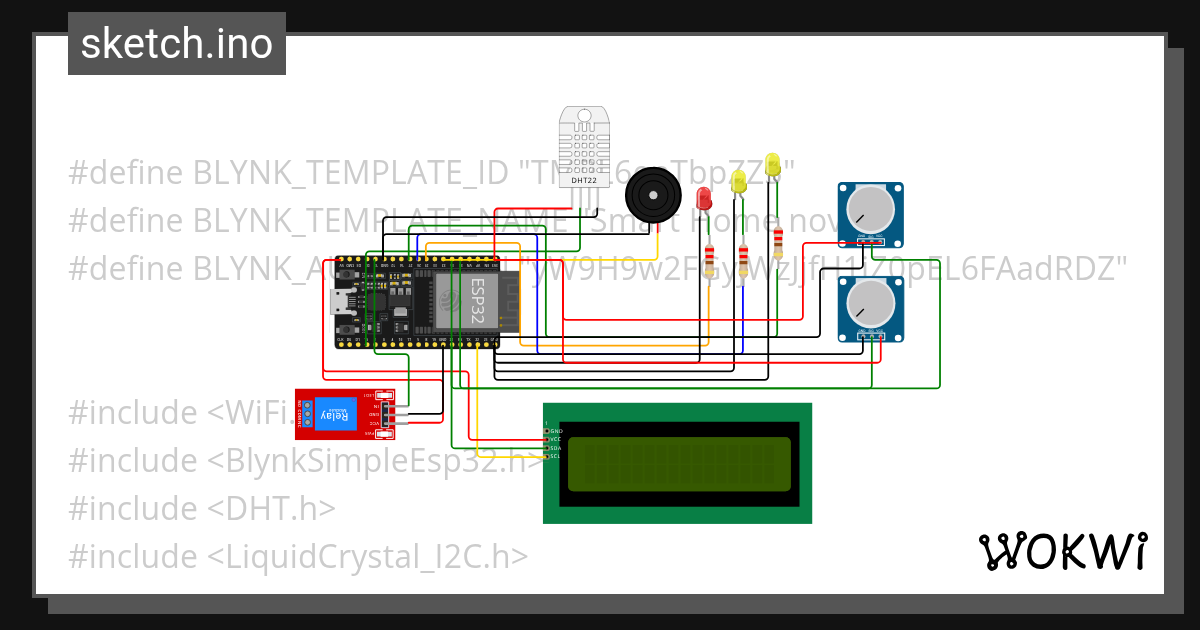 Smart Home novi - Wokwi ESP32, STM32, Arduino Simulator