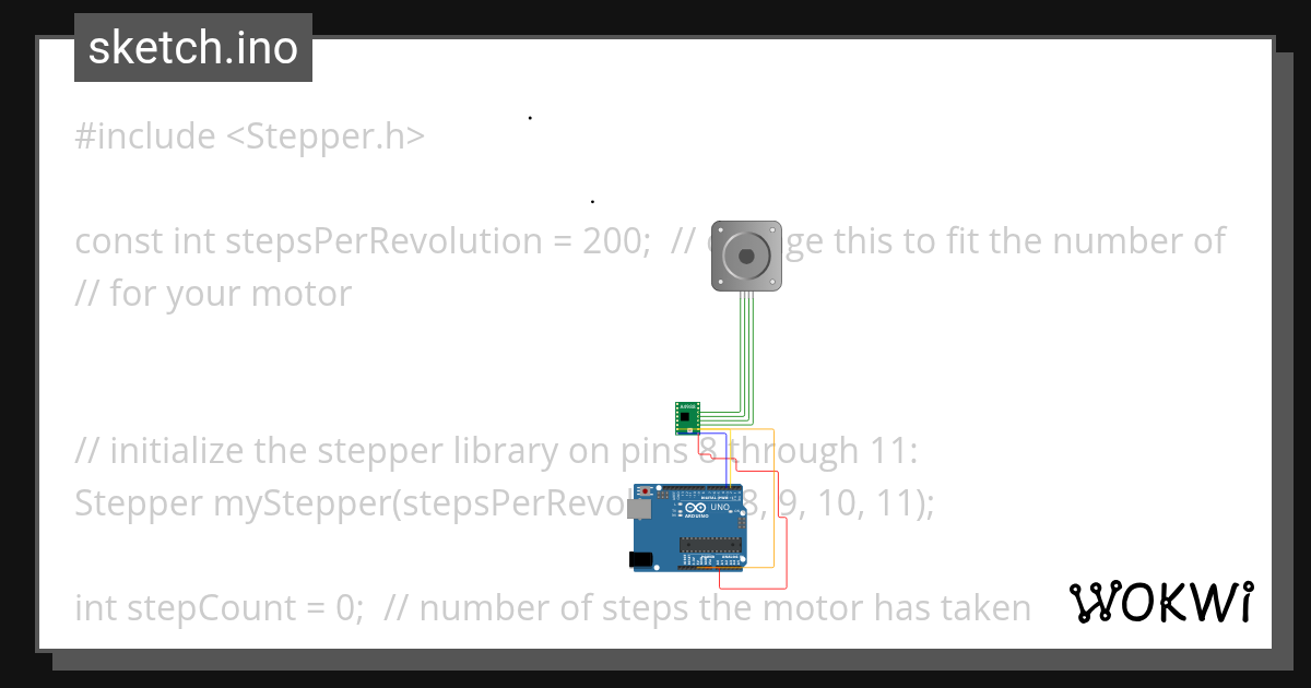 Stepper motor - Wokwi ESP32, STM32, Arduino Simulator Stepper motor - Wokwi ESP32, STM32, Arduino Simulator