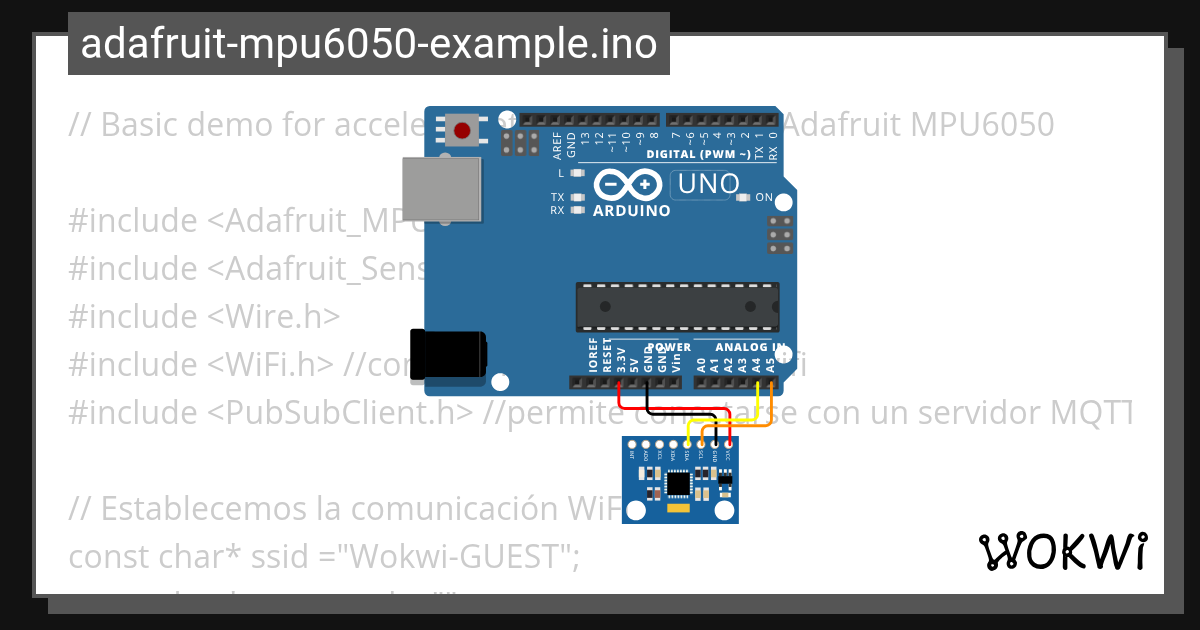 adafruit-mpu6050.ino - Wokwi ESP32, STM32, Arduino Simulator