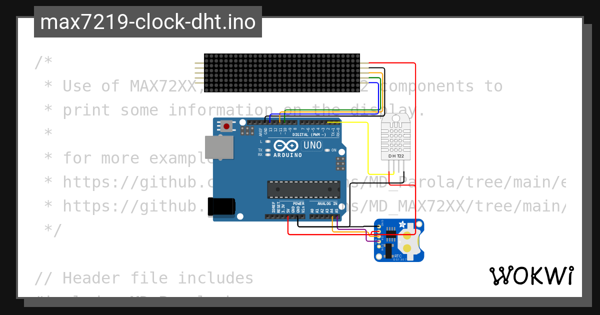 Max7219 Clock O Copy Wokwi Esp32 Stm32 Arduino Simulator