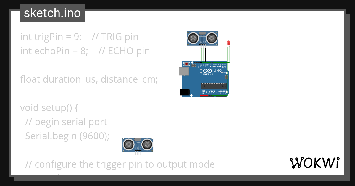 ultrasonic buzzer Copy - Wokwi ESP32, STM32, Arduino Simulator