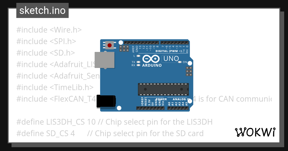 Accelerometer - Wokwi ESP32, STM32, Arduino Simulator