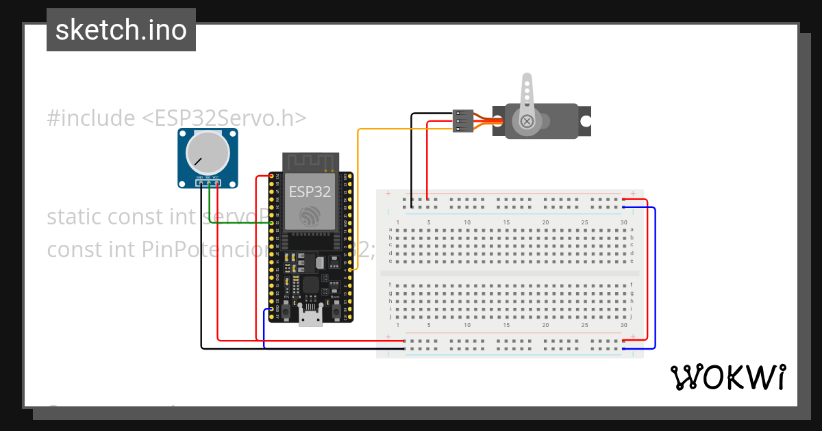 Servo con Potenciometro CopyMeR - Wokwi ESP32, STM32, Arduino Simulator